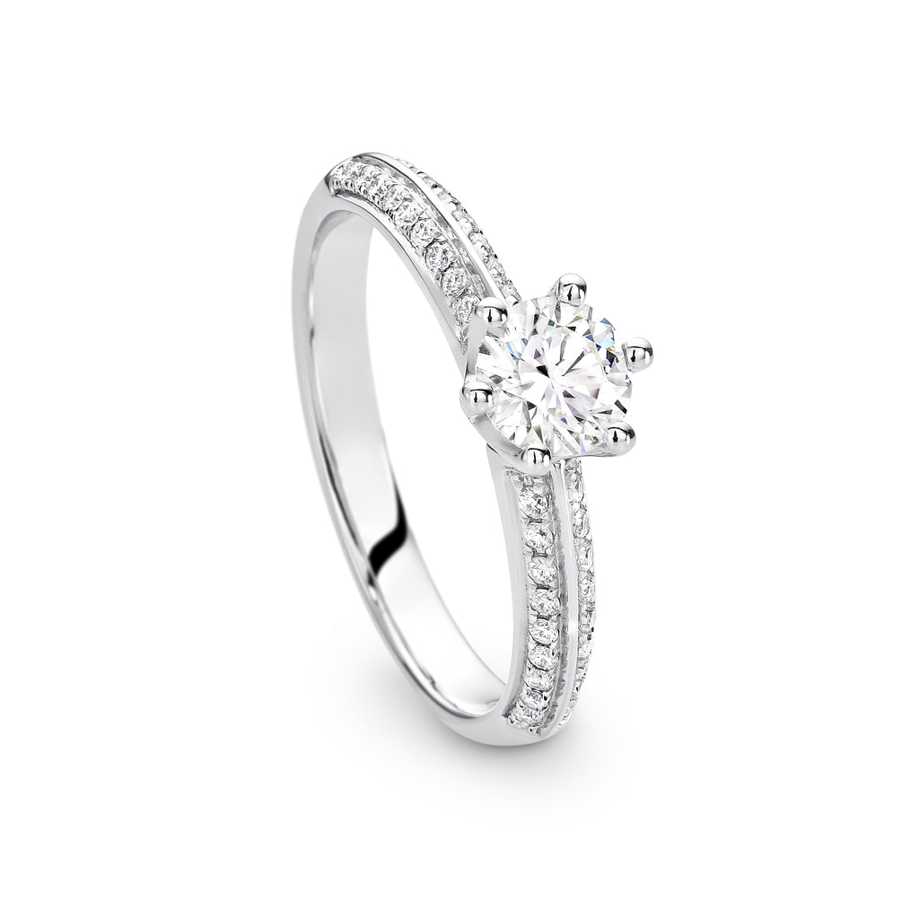 Penelope Diamond Solitaire Round Brilliant Cut Engagement Ring – Duffs ...