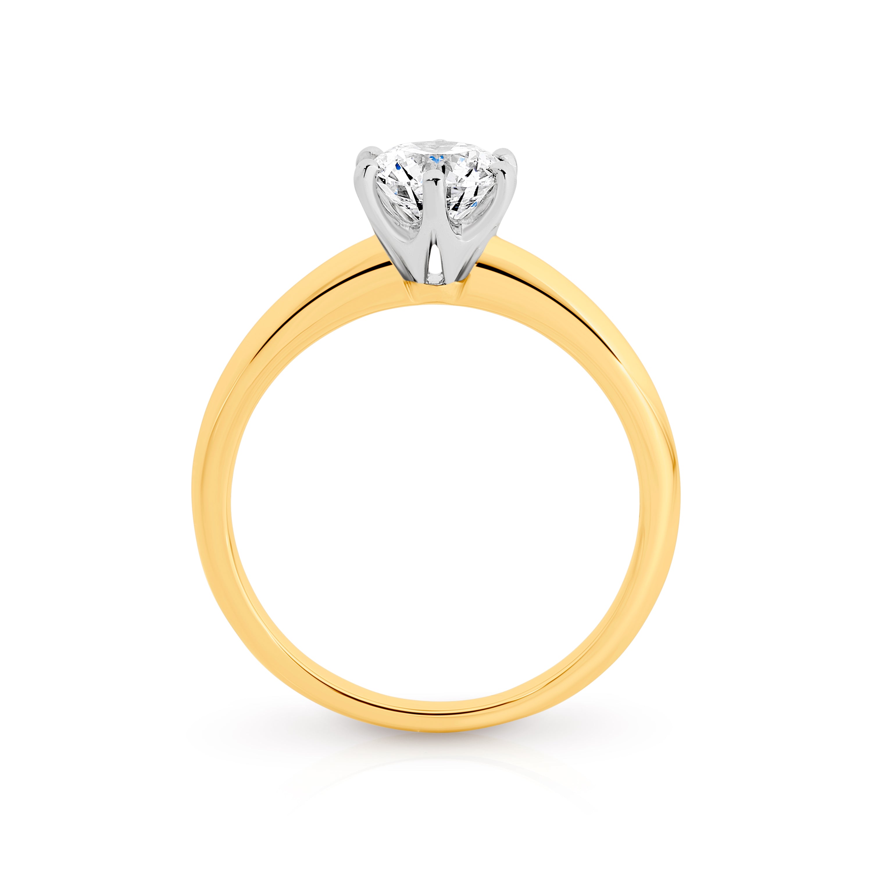 Laura Natural Diamond Solitaire Round Brilliant Cut Engagement Ring ...