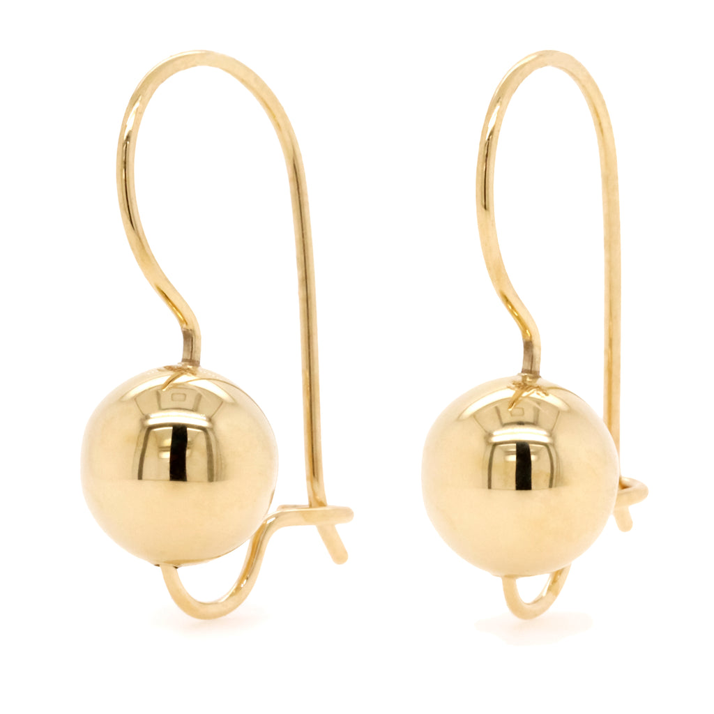 9ct Yellow Gold Euro Ball Earrings